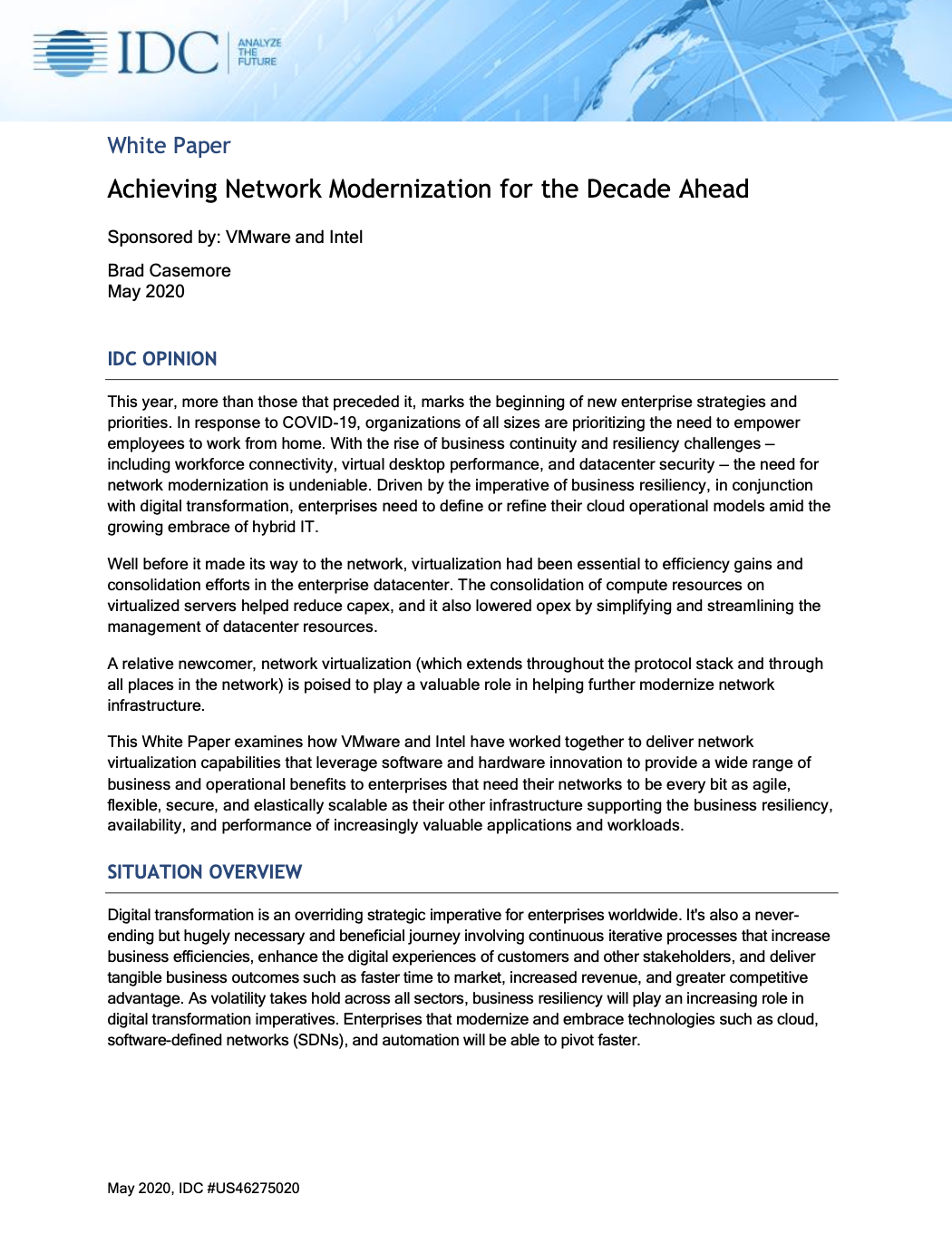 IDC Whitepaper: Achieving Network Modernization for the Decade Ahead - Content Lead