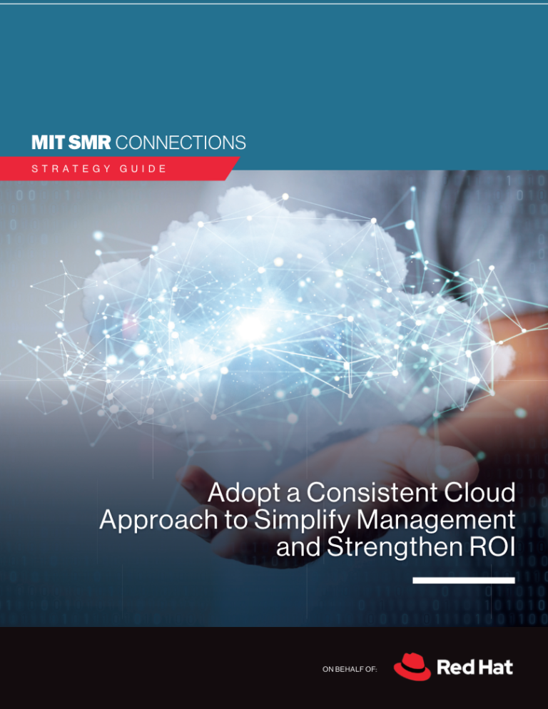 MIT SMR Connections guide: Adopt a consistent cloud approach - Content Lead